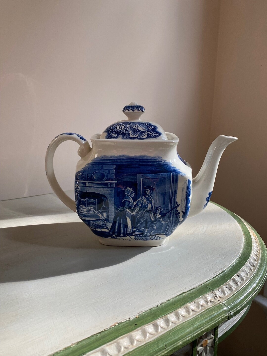 Vintage Liberty Blue Teapot W/ Lid - Etsy