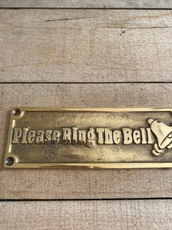 Brass Sign Ring Bell Please