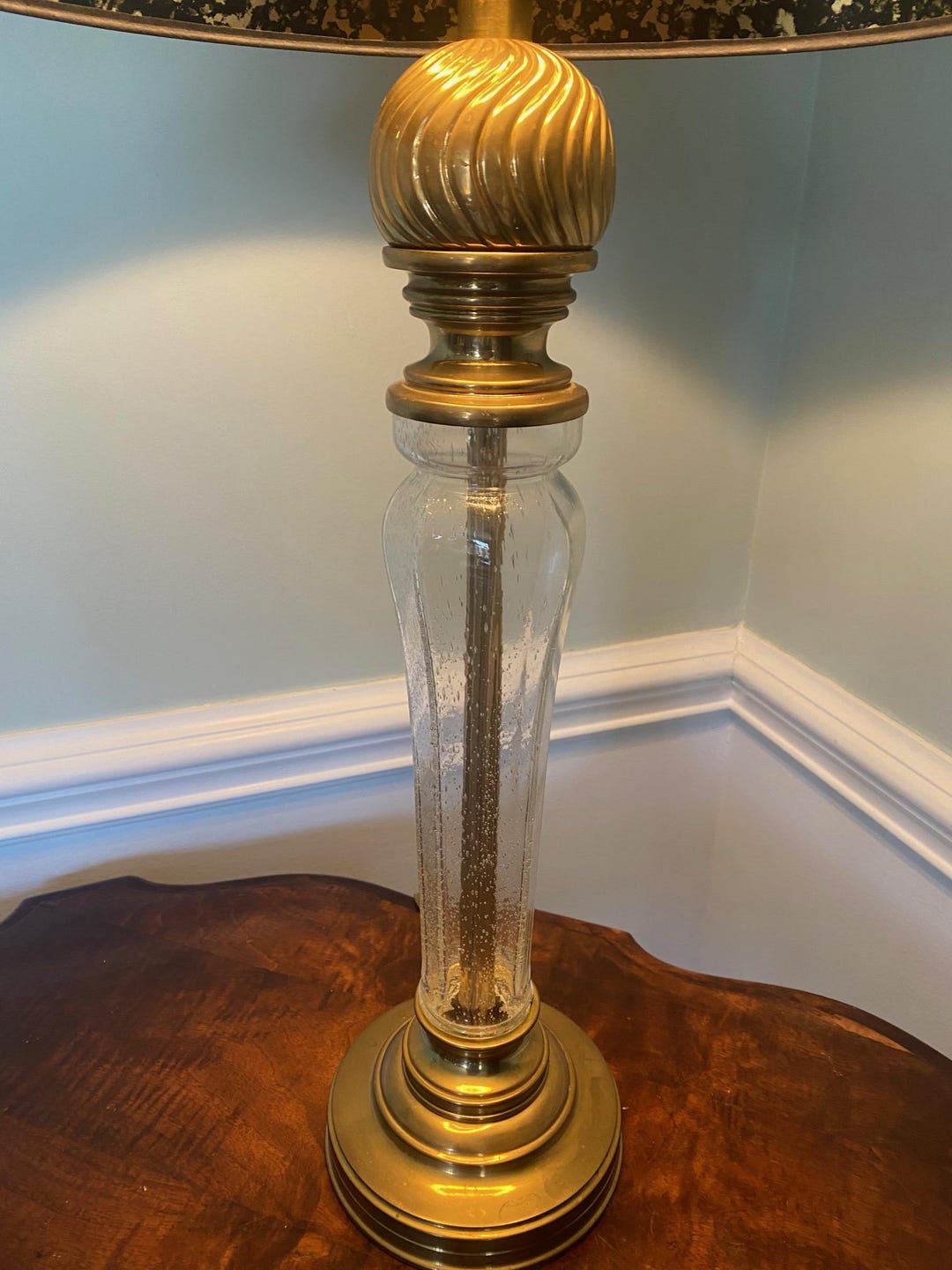 Vintage Brass & Glass Table Lamp ( BASE ONLY ) - Etsy