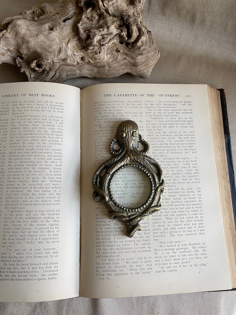 Antiqued Brass Octopus Magnifying Glass - Etsy