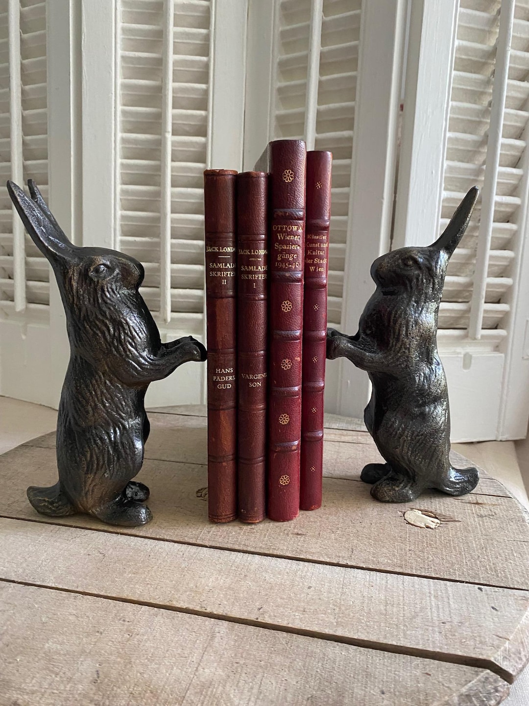 Whimsical Iron Bunny Bookends ( Pair) - Etsy