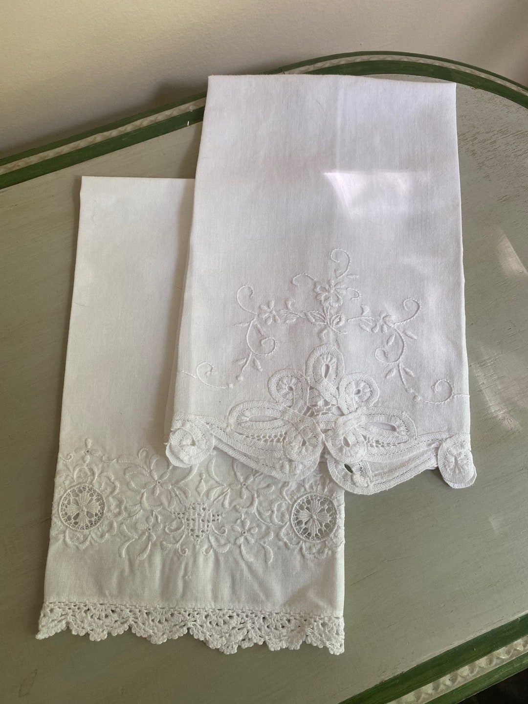 Vintage Battenburg & Crochet Guest Hand Towels ( Pair) - Etsy