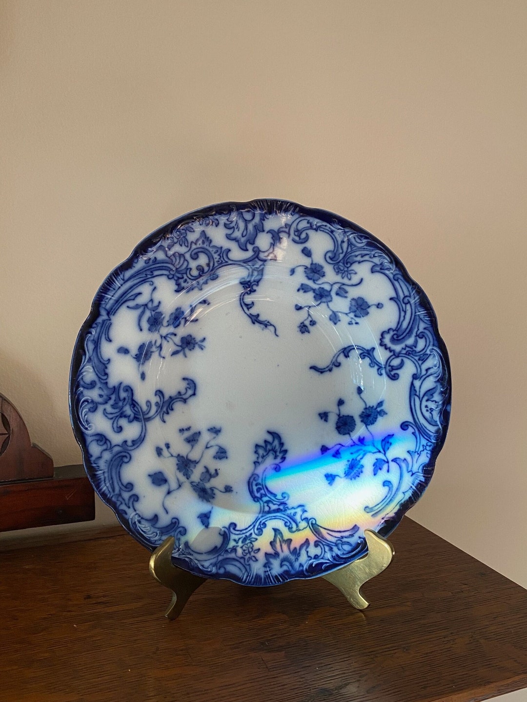 English Flow Blue Soup Bowl ~ - Etsy