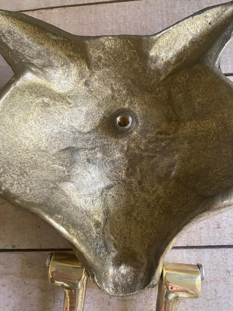 10" Vintage Cast Brass Fox Head Door Knocker - Etsy