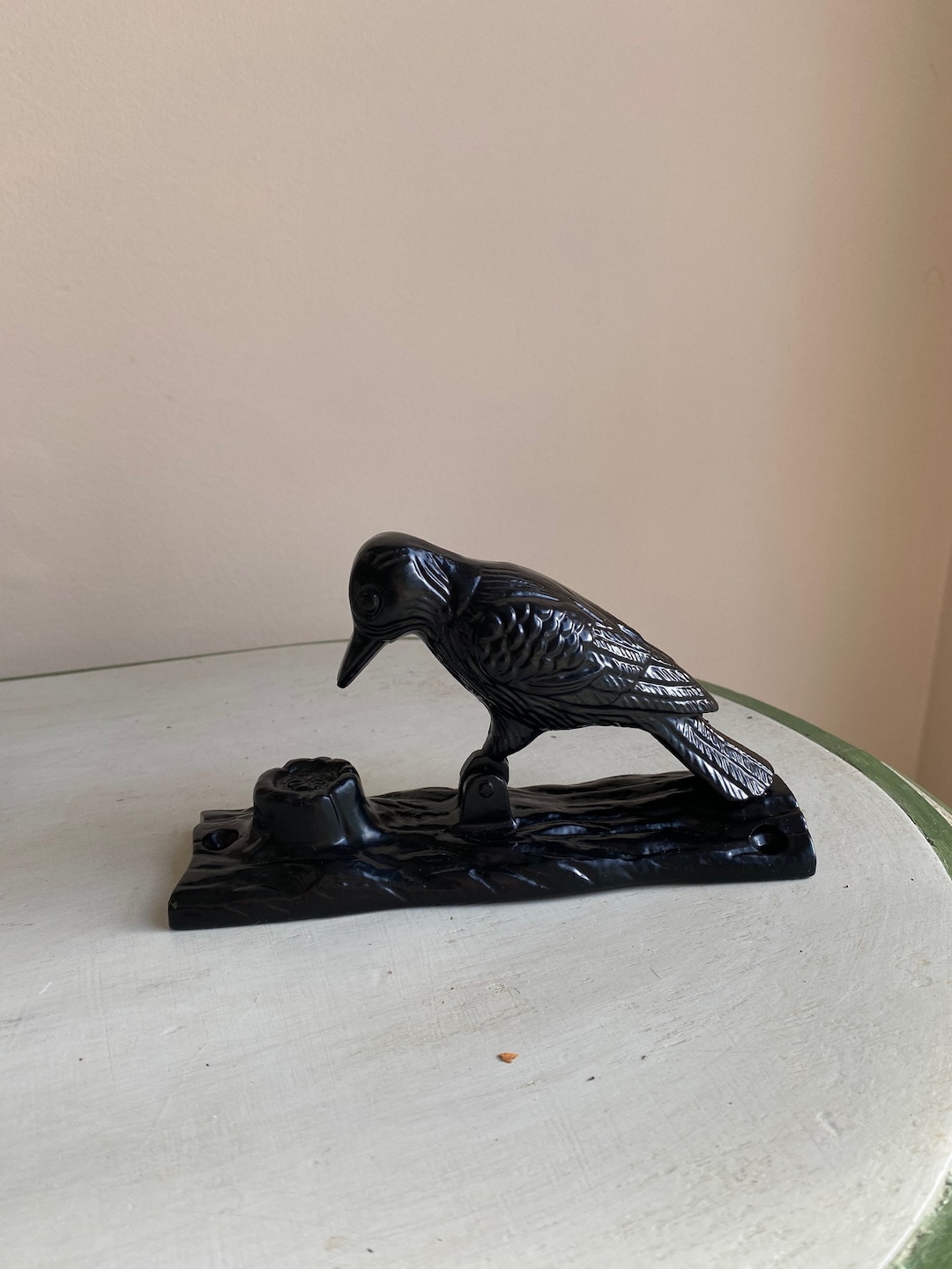 Craftsman Black Cast Iron Raven Door Knocker - Etsy