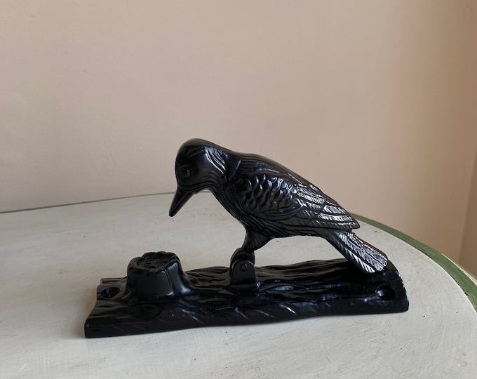 Craftsman Black Cast Iron Raven Door Knocker - Etsy