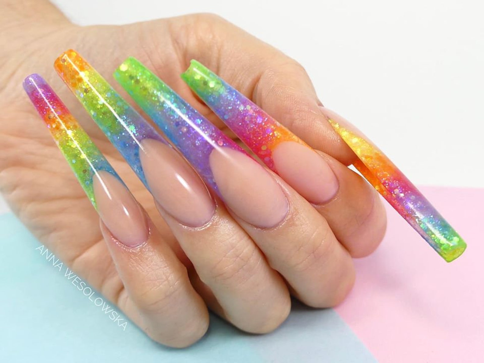 6 Piece Rainbow Brite Glitter Acrylic Powder by Charisma Nail - Etsy