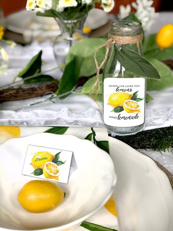 When Life Gives You Lemons, Gift Tag, Bottle Label, Lemon Party Decor ...