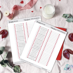 Fortune Cookie Fortune Printable Sayings Valentine Messages Editable ...