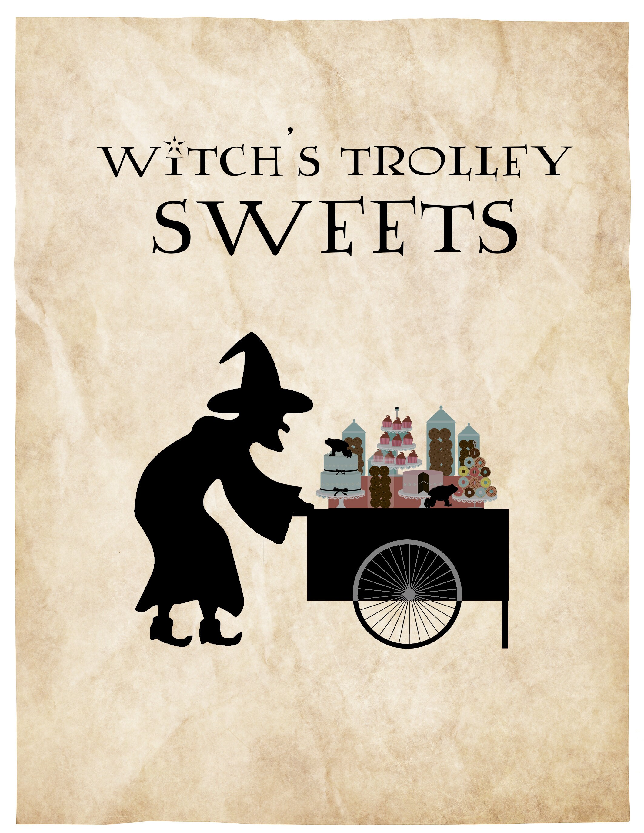 Wizarding Birthday Party Trolley Sweets, Trolley Witch, Hogwarts ...