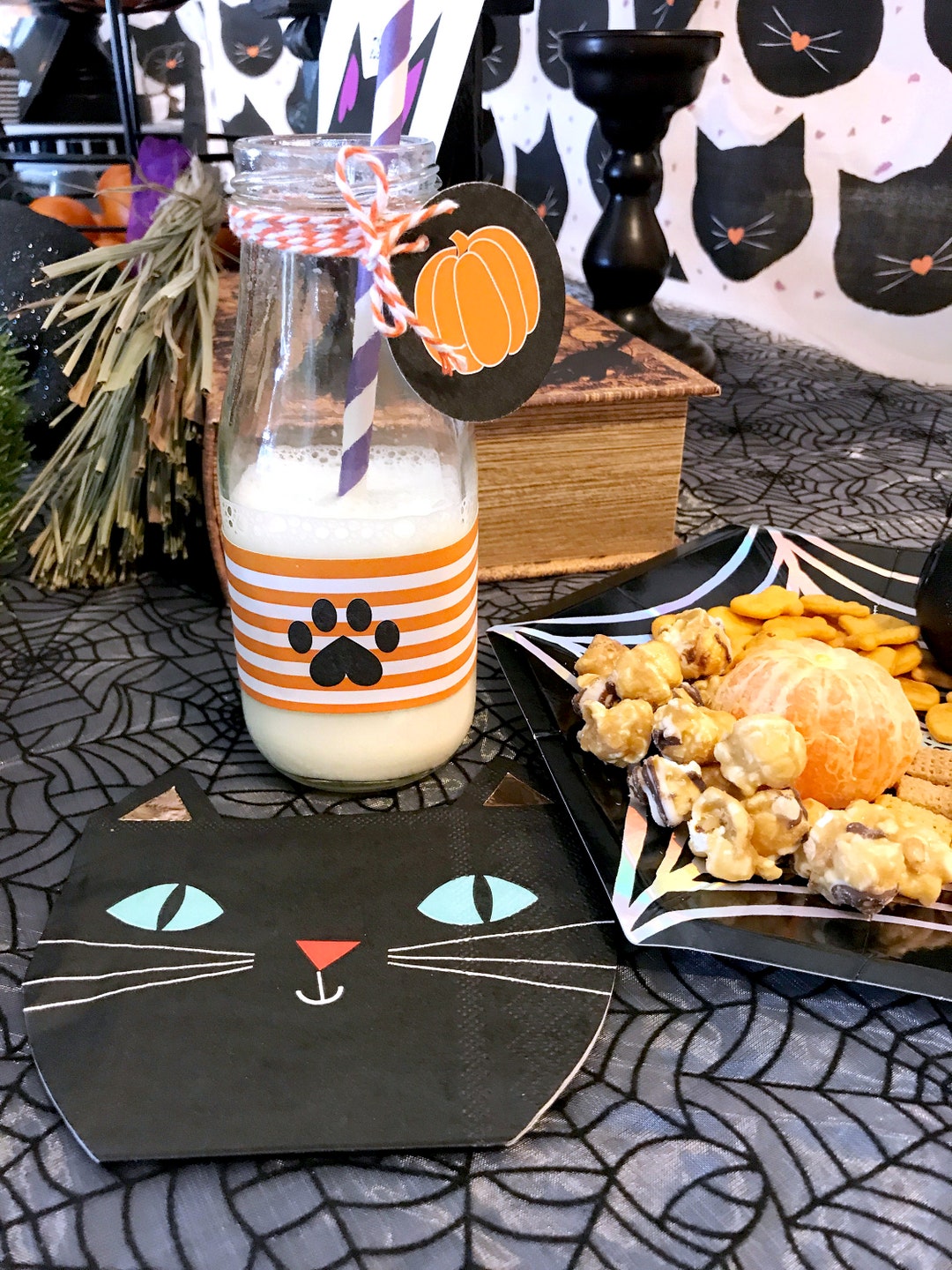 VALUE BUNDLE: Black Cat Halloween Party Decor, Kids Halloween Party ...