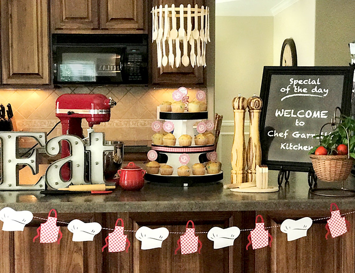 Chef Hat & Apron Banner for Baking Party Chef Party Master - Etsy