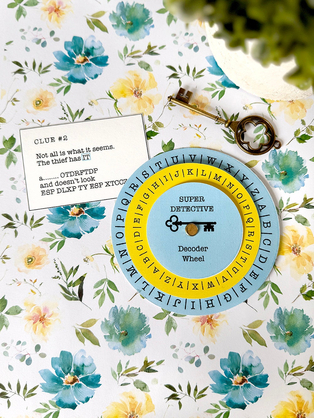 Detective Party Scavenger Hunt Cards, Decoder Wheel Detective Tags ...