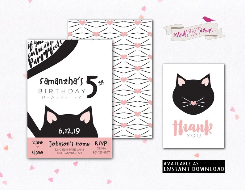 VALUE Bundle: Kitty Cat Birthday Party Decor Cat Adoption | Etsy