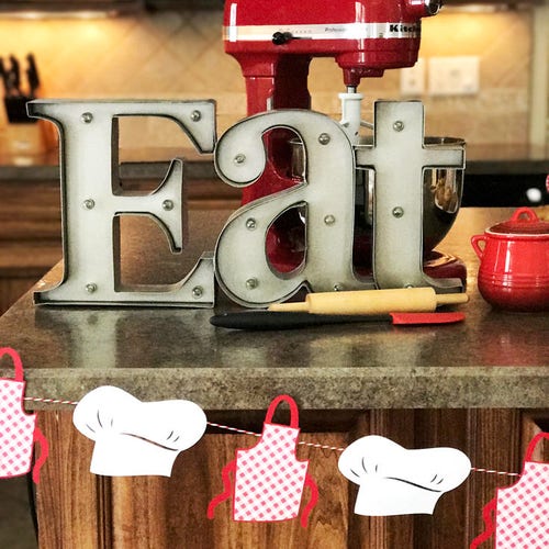 Chef Hat & Apron Banner for Baking Party Chef Party Master - Etsy