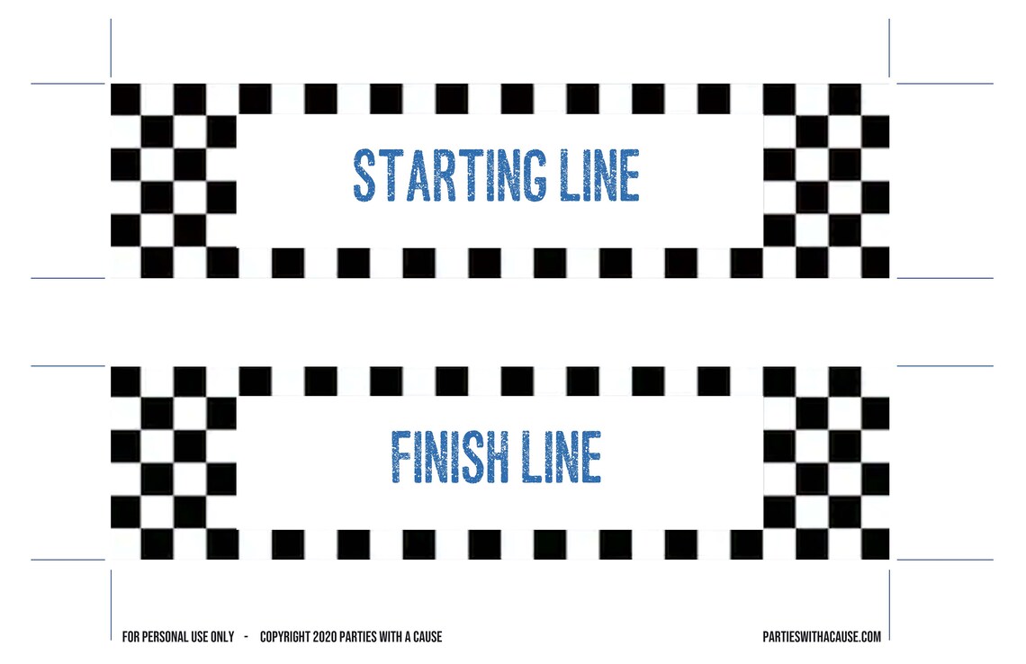 Race Car Party Signs Starting & Finish Line Signs Monster - Etsy