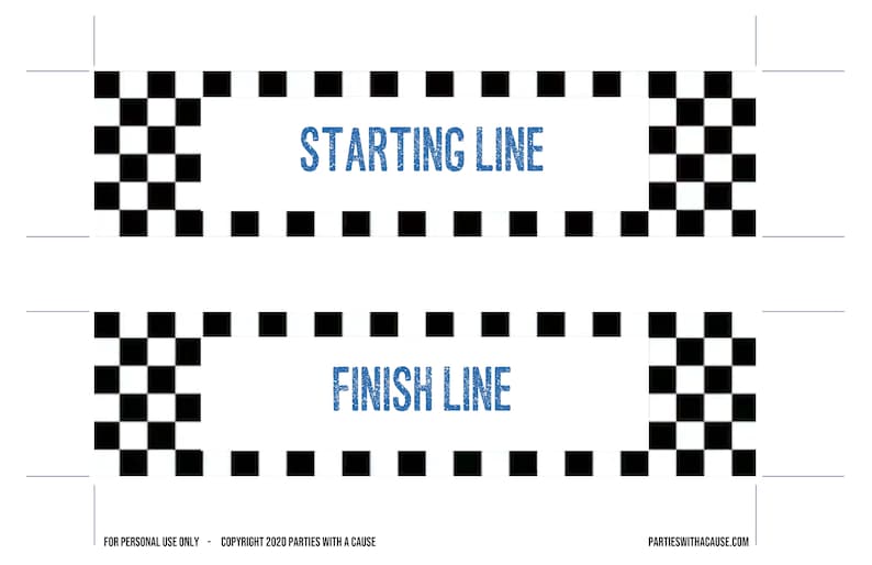 Race Car Party Signs Starting & Finish Line Signs Monster - Etsy