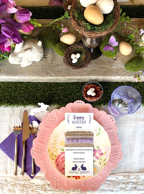 Printable Easter Dinner Menus, 3 color options, Easter dinner ideas ...