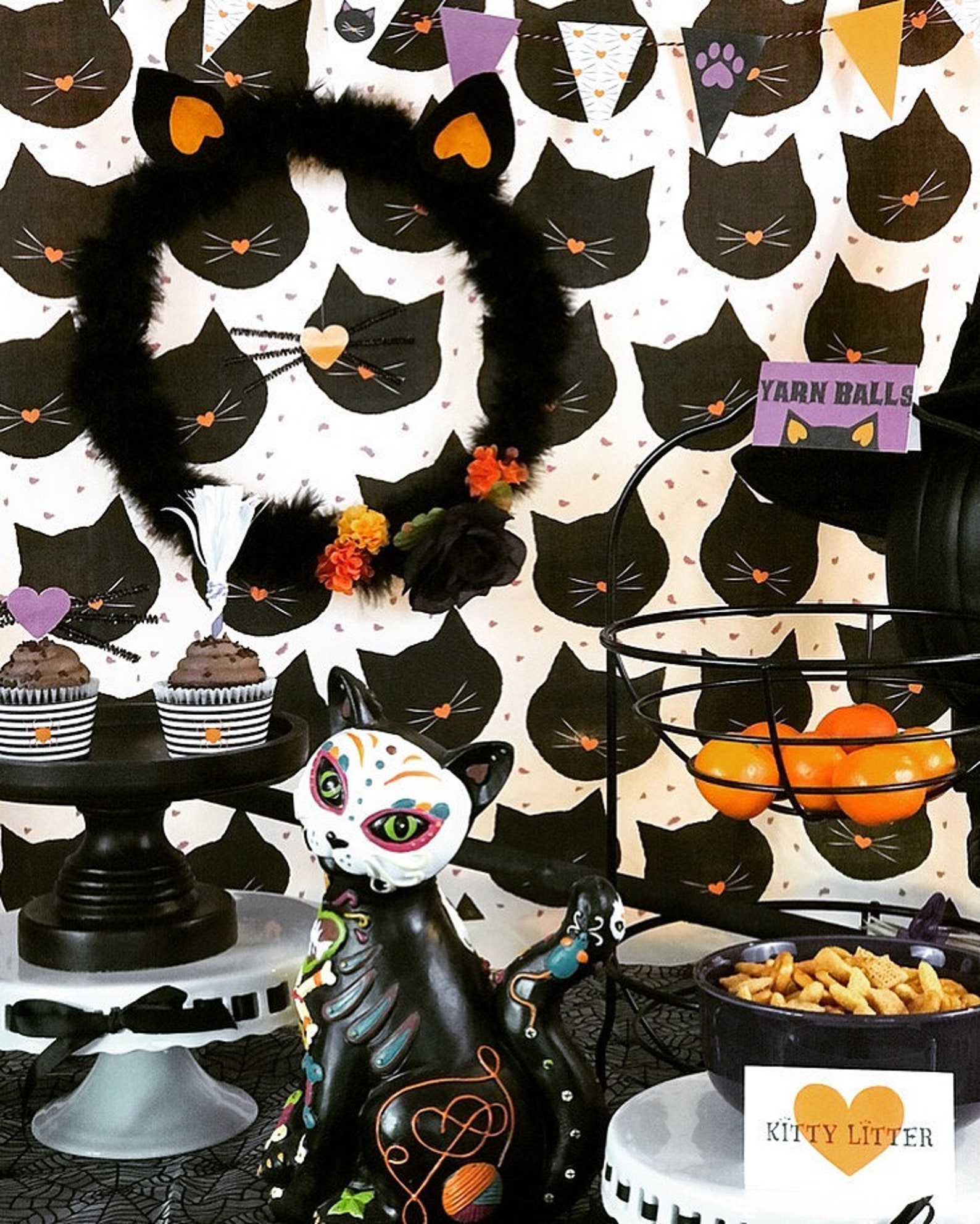 VALUE BUNDLE: Black Cat Halloween Party Decor, Kids Halloween Party ...