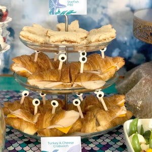 Mermaid Birthday Party Food Labels, Under the Sea Table Tent, Food Sign ...