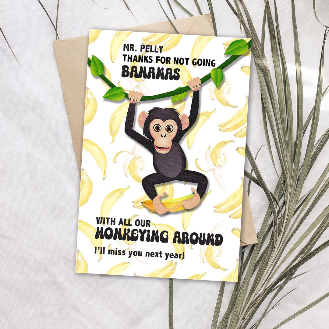 Banana Teacher Appreciation Gift Tag, Bananas About You Teacher Gift ...