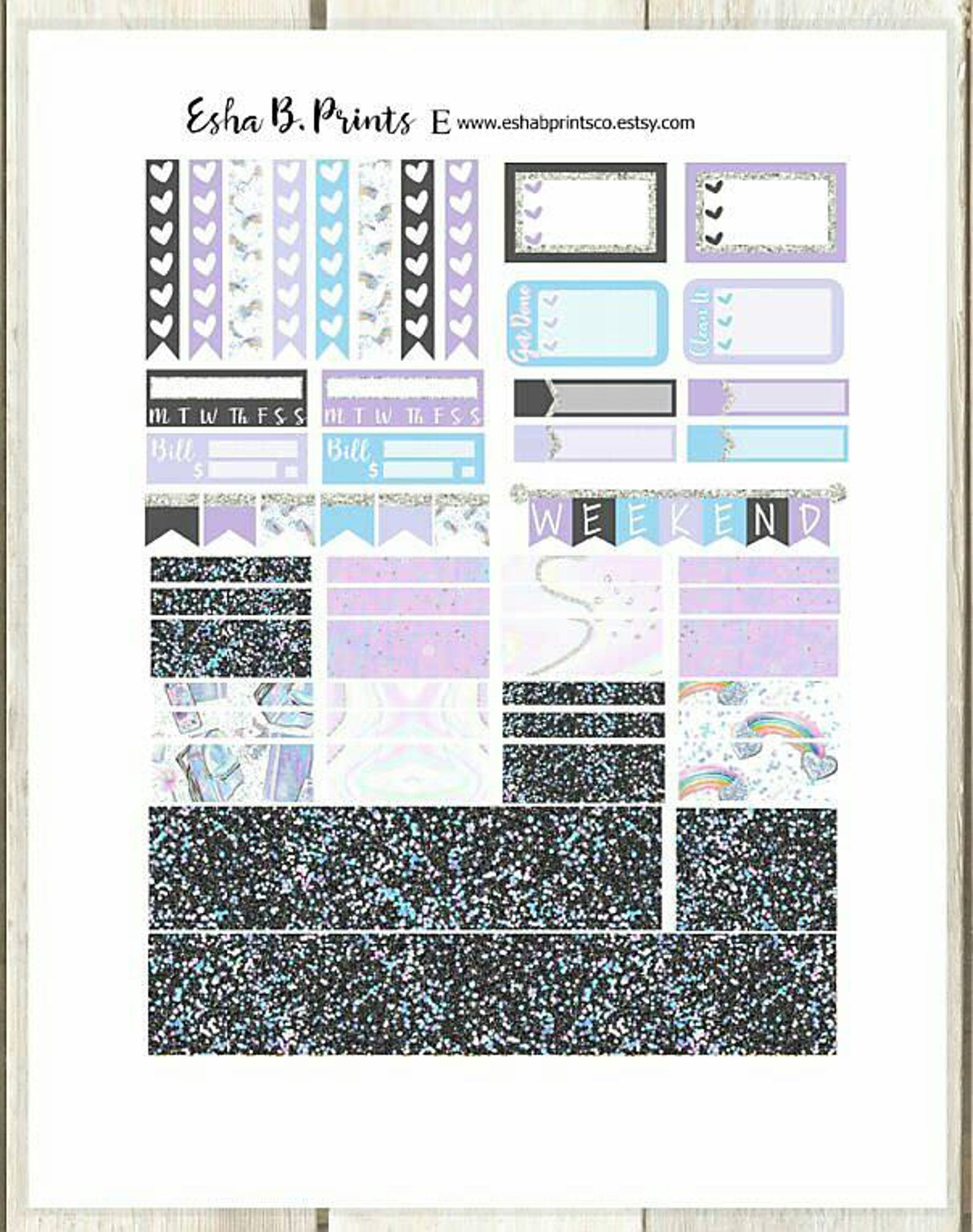 Hologlam School Printable Planner Stickers/weekly Kit/for Use - Etsy