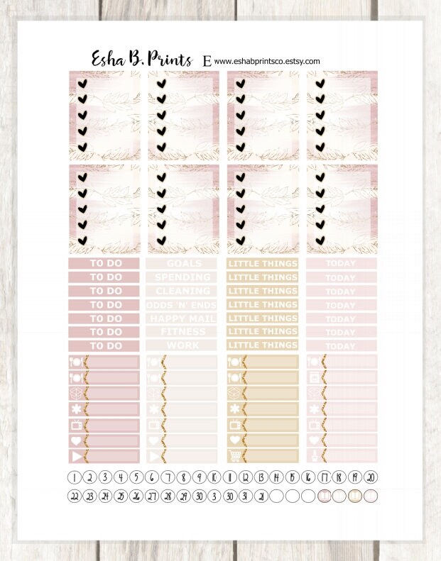 Forever Yours Printable Weekly Planner Sticker Kit for Erin Condren ...