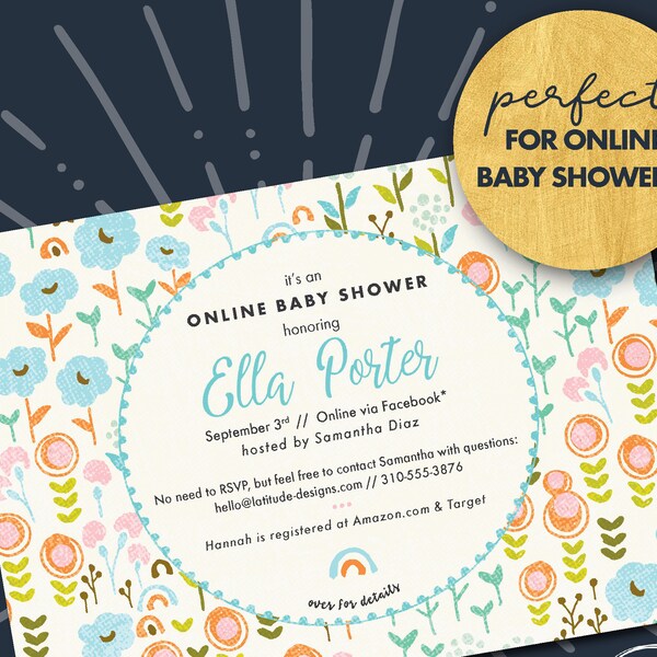 Oh Baby Zoom Background / Virtual Baby Shower / Online Baby Shower ...