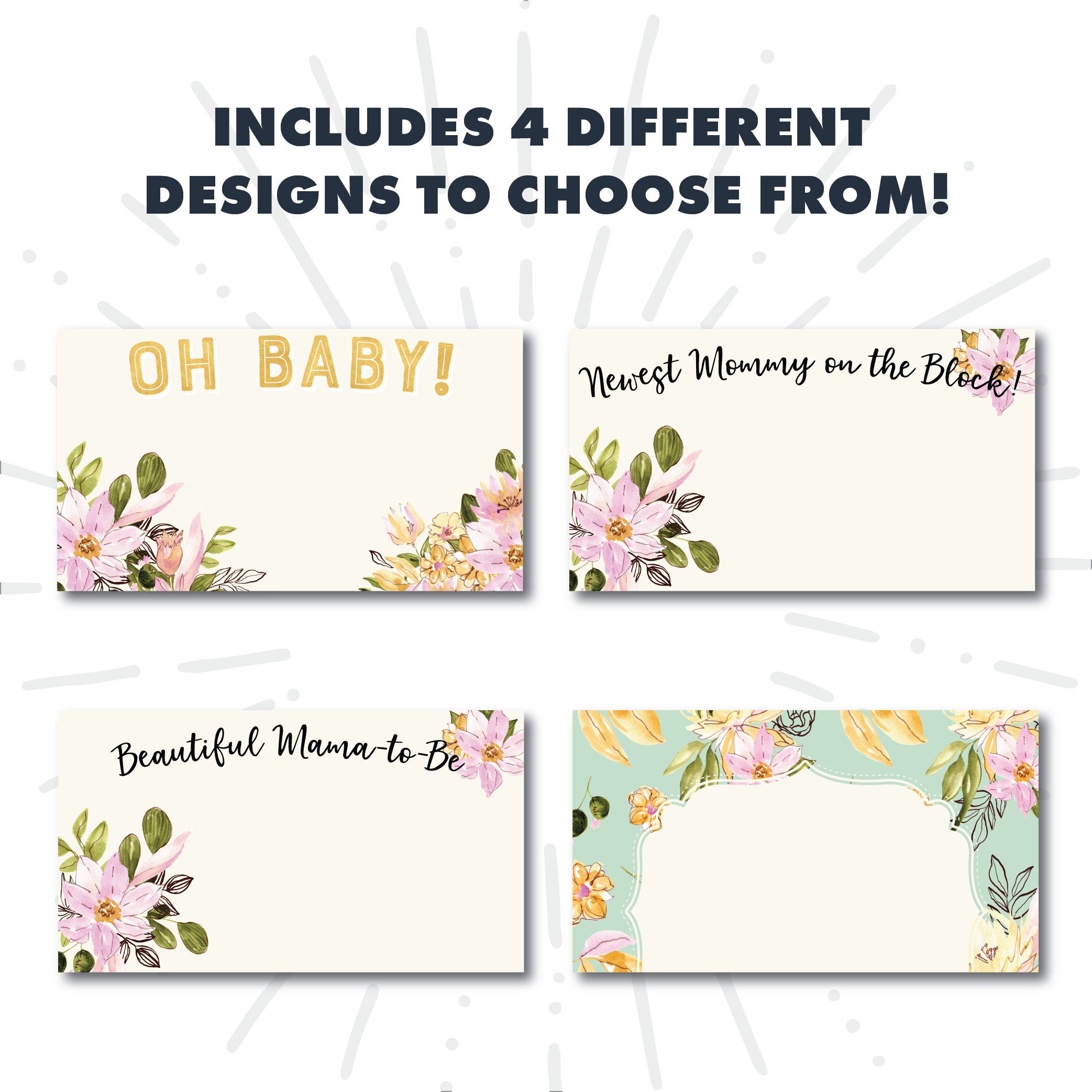 Floral Zoom Background / Virtual Baby Shower / Online Baby Shower / Web ...