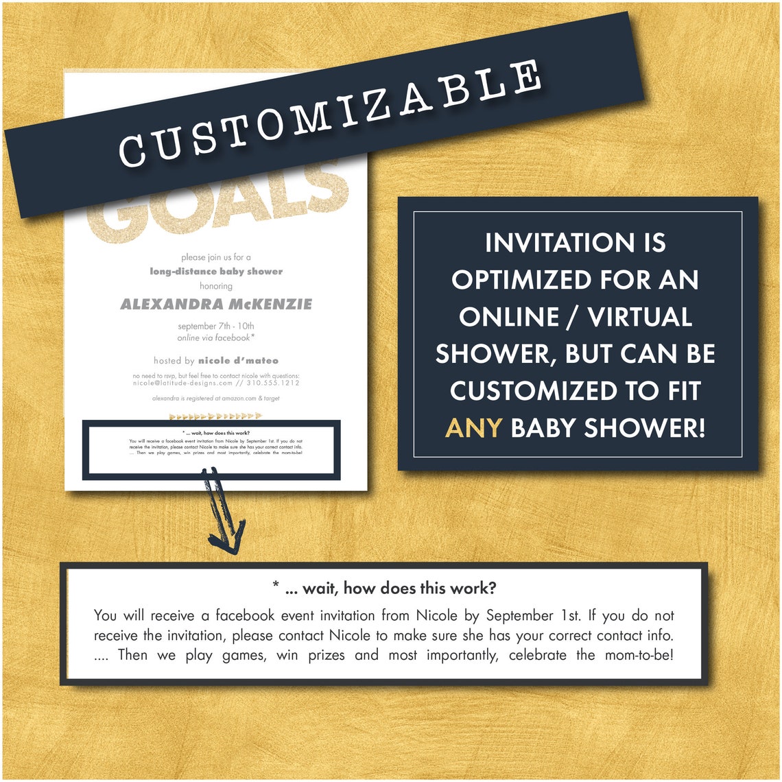 Printable Online Baby Shower Invitation // Long-distance Baby Shower ...