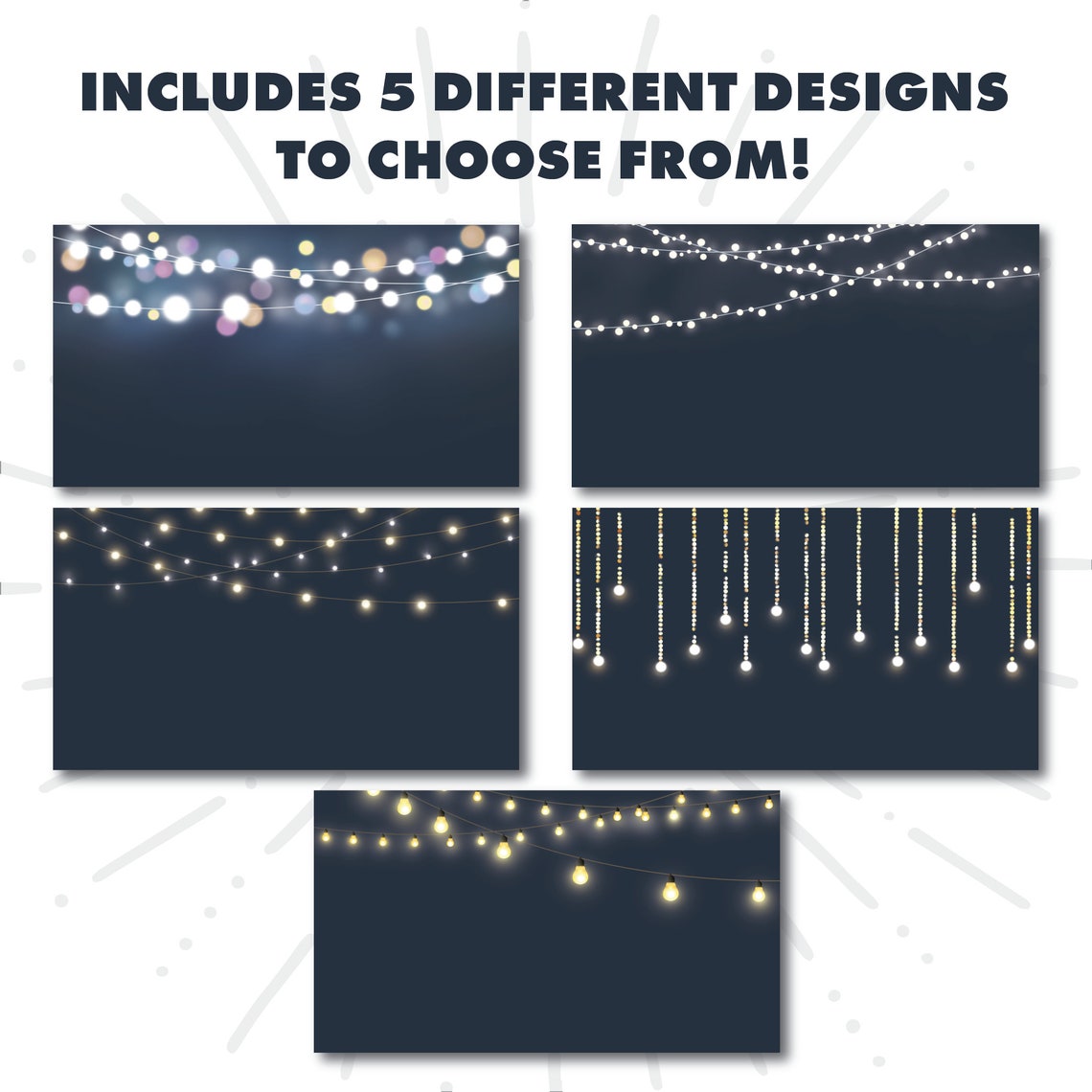 String Lights Zoom Background / Virtual Baby Shower / Online Baby ...