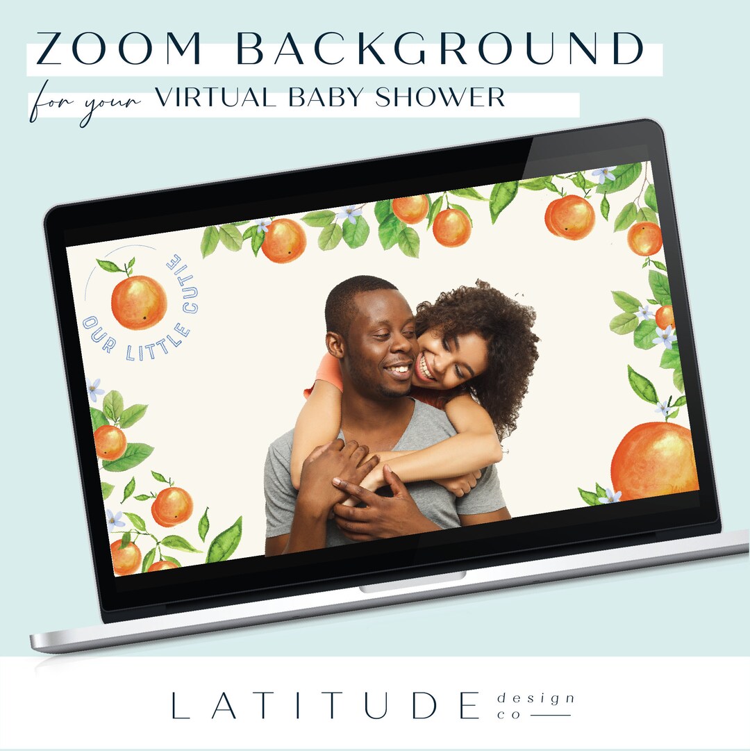 Citrus Zoom Background / Virtual Baby Shower / Online Baby Shower / Web ...