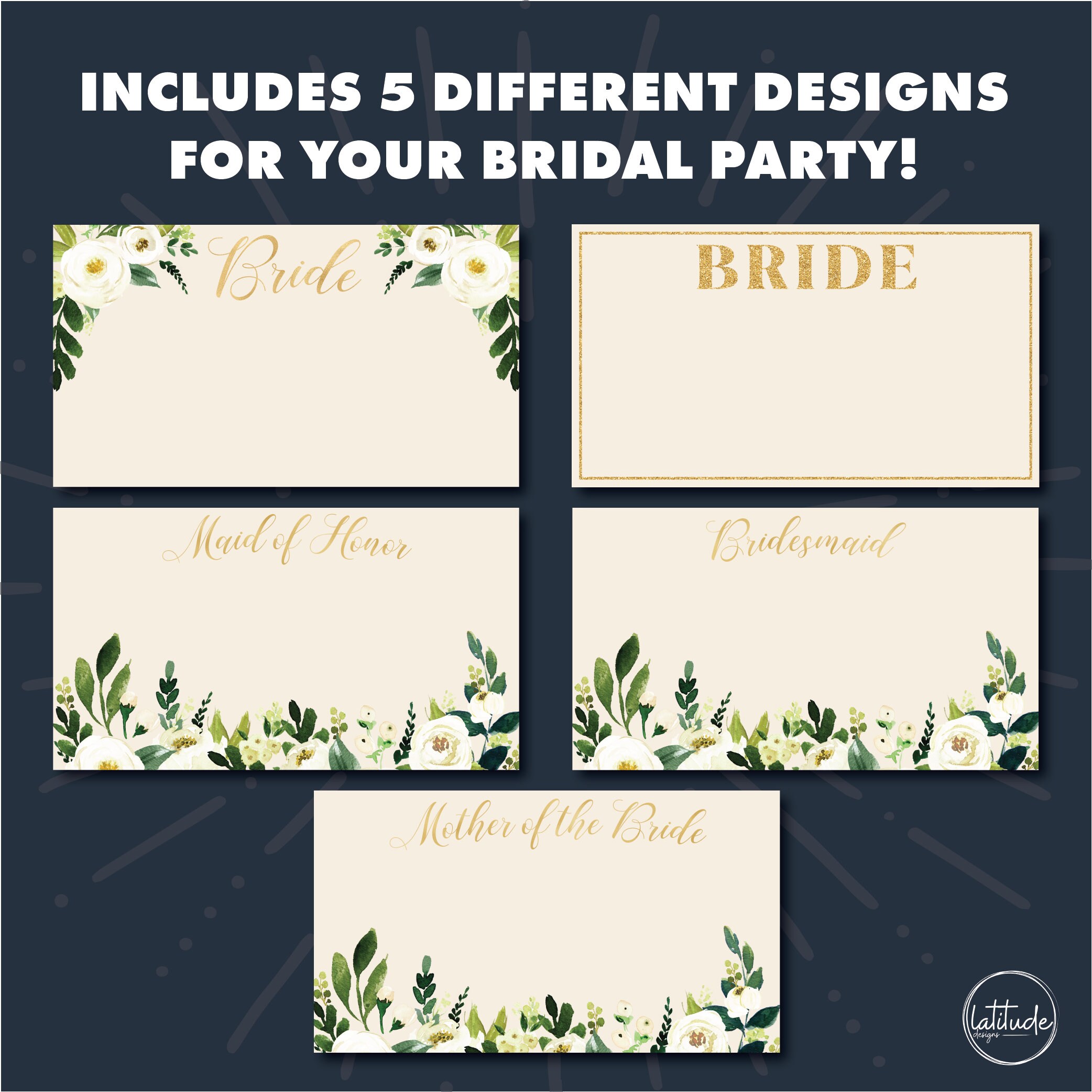 Floral Bridal Party Zoom Background / Virtual Bridal Shower / Online ...