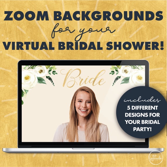 Floral Bridal Party Zoom Background / Virtual Bridal Shower / | Etsy