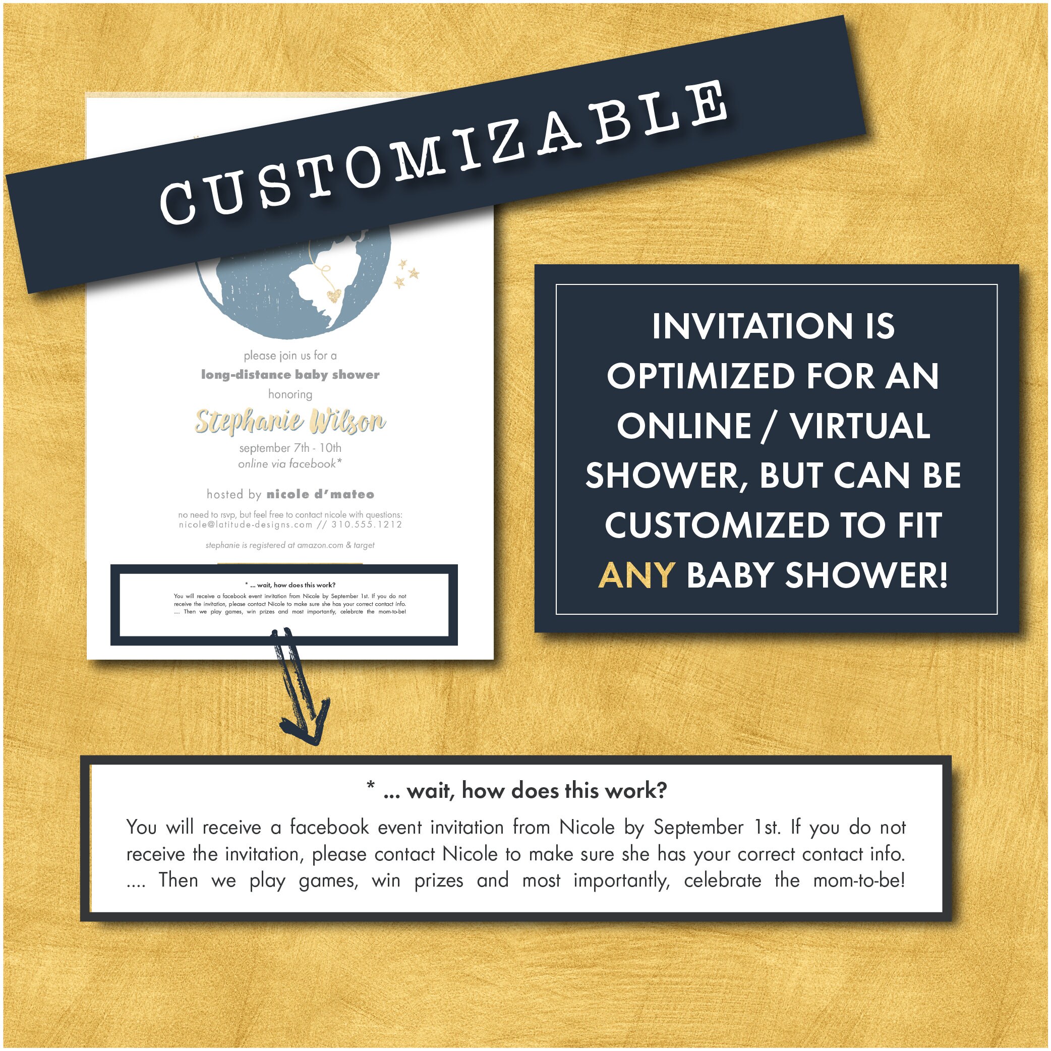 Virtual Baby Shower Invitation // Long-distance Baby Shower Invite ...