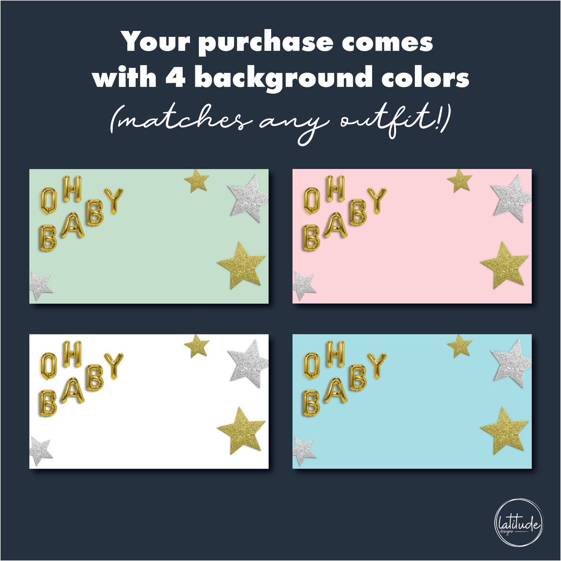 Oh Baby Zoom Background / Virtual Baby Shower / Online Baby Shower ...