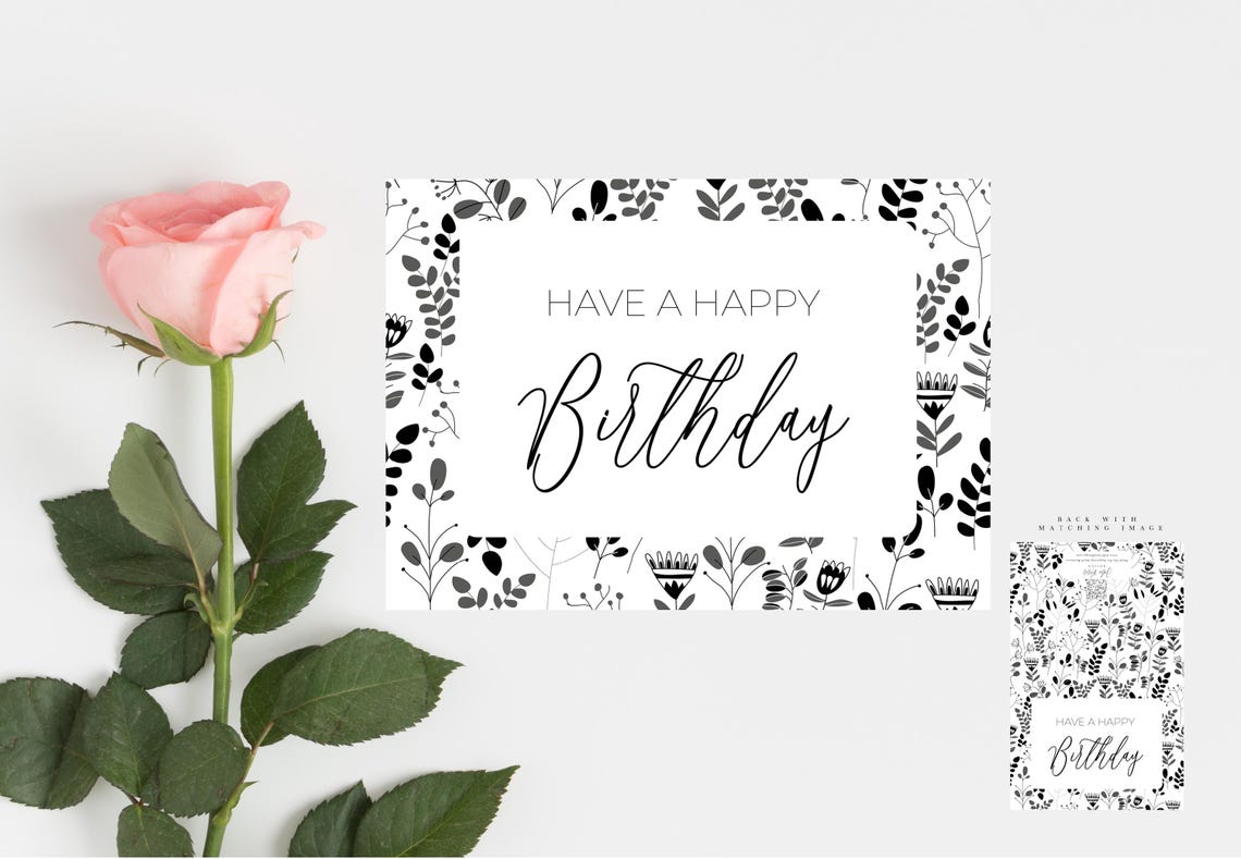 20 Pack Variety Happy Birthday + Simplistic Black and White Card - Etsy