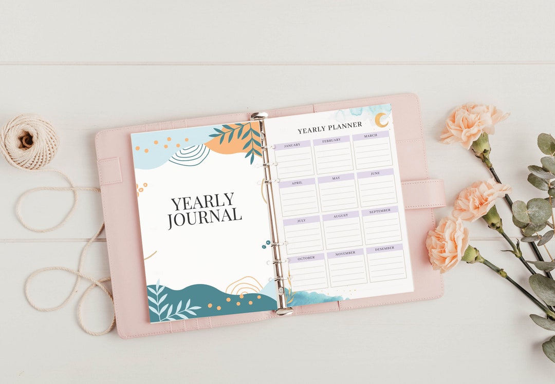Instant Digital Yearly Planner, Digital Notebook, Printable Planner ...
