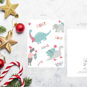 20 Pack Variety Watercolor Dinosaur Christmas Greeting Cards - Etsy