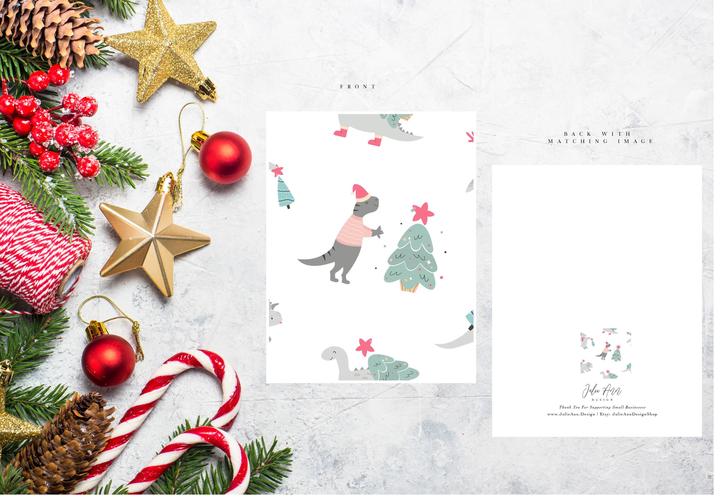 20 Pack Variety Watercolor Dinosaur Christmas Greeting Cards - Etsy