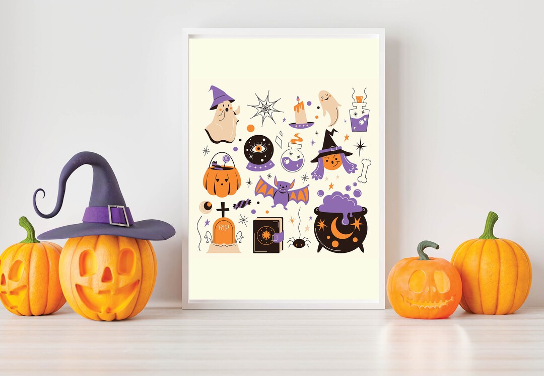 5 Halloween Printable, Spooky, Halloween Wall Art, Halloween Poster ...