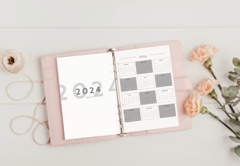 35 Pages 2024 Instant Digital Yearly Planner, Digital Notebook ...
