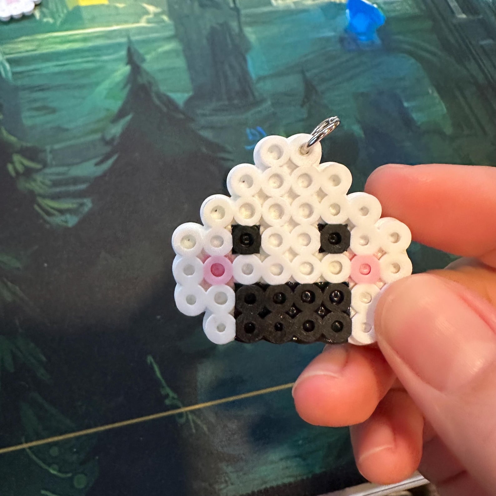 Handmade Onigiri Perler Bead Keychain – Kawaii Japanese Snack Charm - Etsy