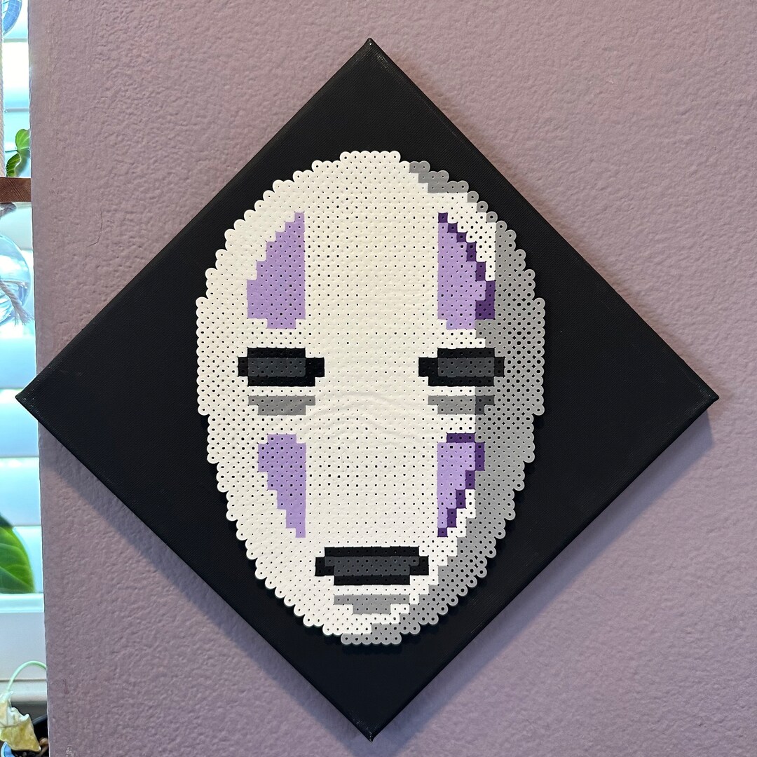 No Face Wall Art, Spirited Away, No Face Decor, Fuse Bead Art, Pixel ...