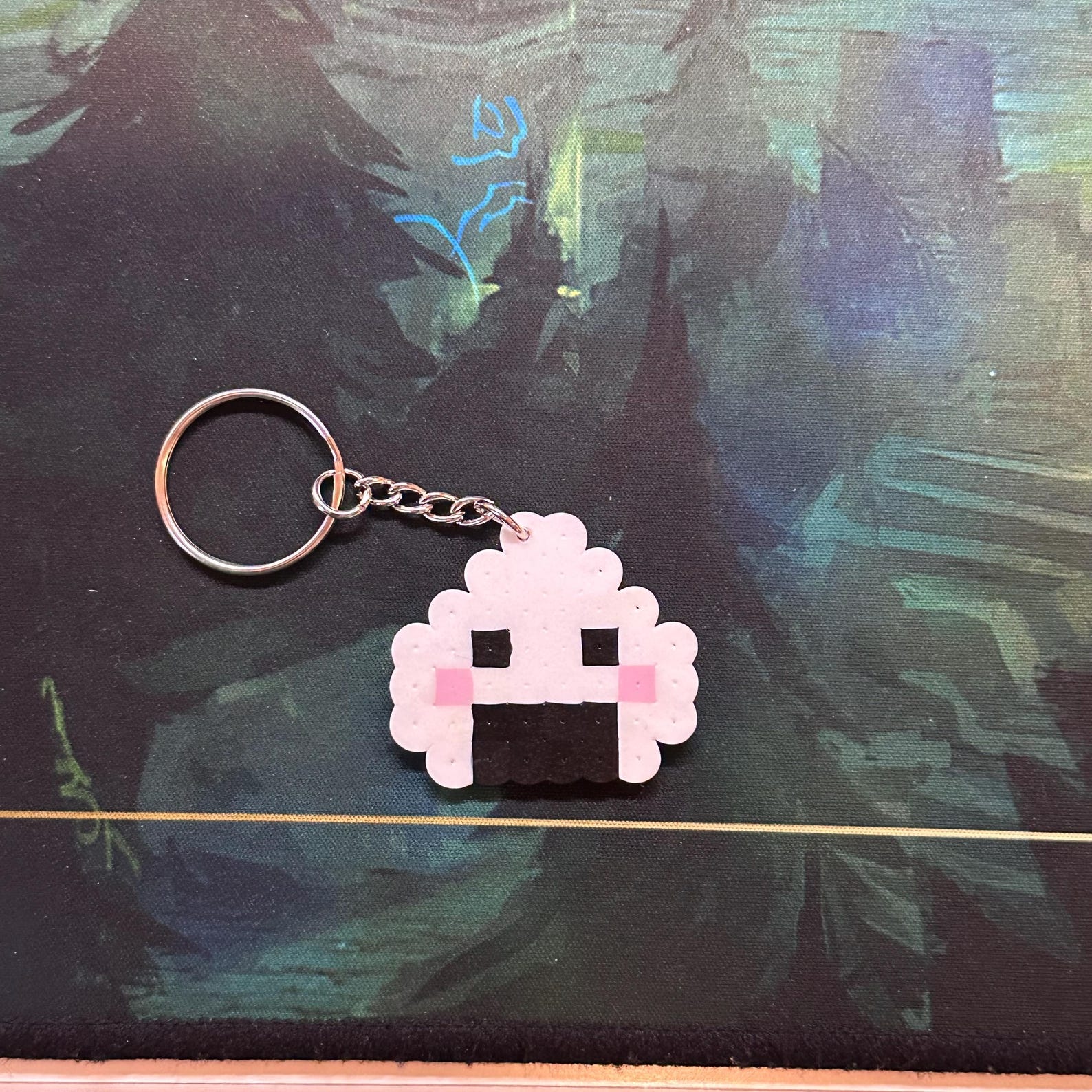 Handmade Onigiri Perler Bead Keychain – Kawaii Japanese Snack Charm - Etsy