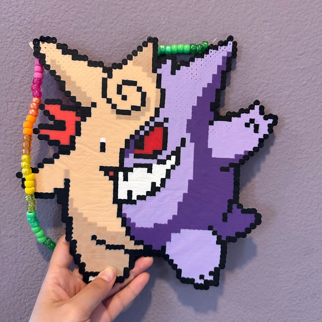 Clefable Gengar, Pokemon Wall Art, Pokemon Decor, Pikachu, Fuse Bead ...