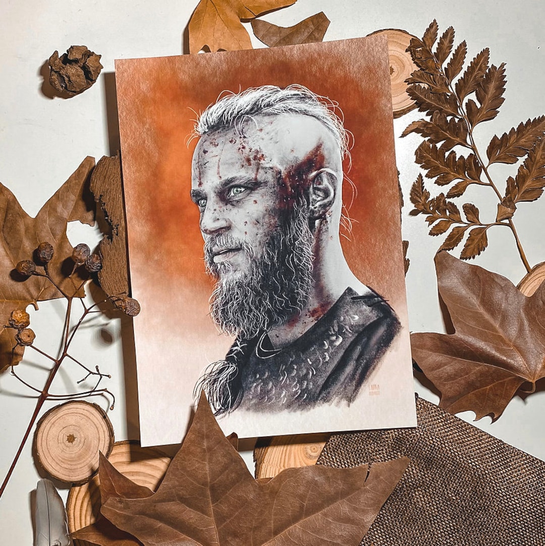 Print Ragnar Lothbrok Ragnarok Vikings Vikings Portrait of Vikings ...