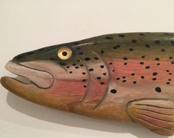 Trout wood carvings | Etsy