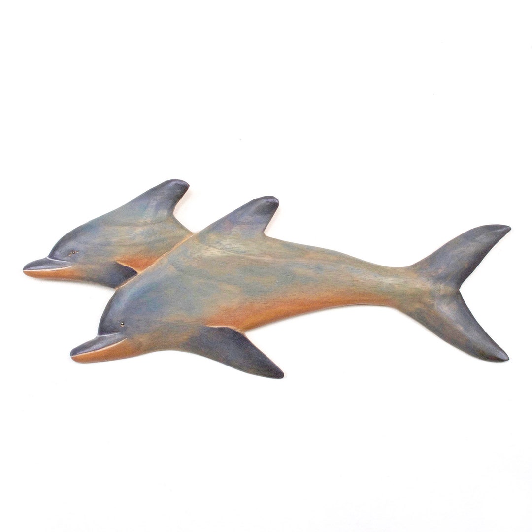 Carved Wooden Dolphins Wall Art - Etsy