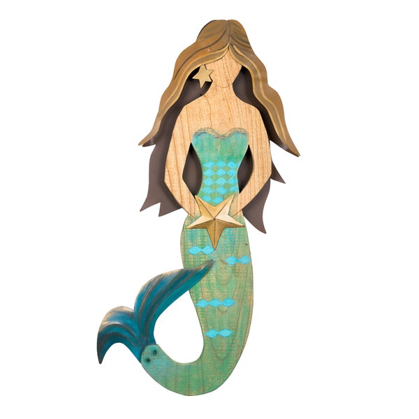 Large Wooden Mermaid - Etsy